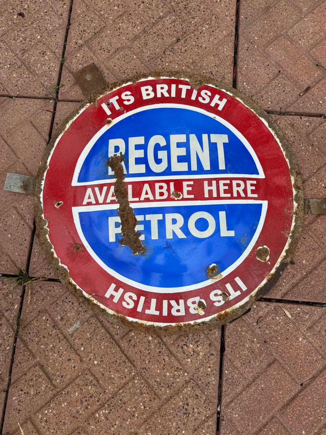 Lot 389 - REGENT PETROL SIGN 24" DIA