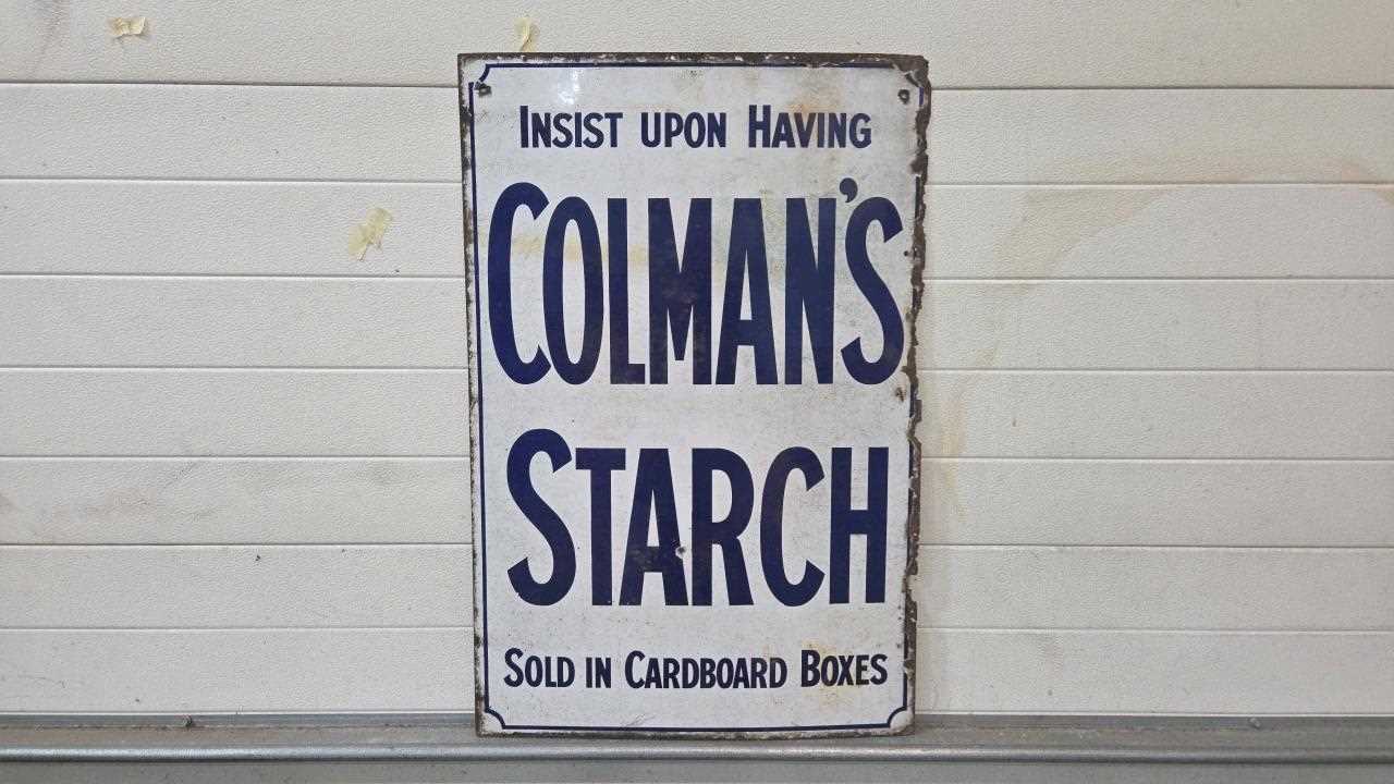 Lot 173 - COLMAN'S STARCH ENAMEL SIGN 36" X 24"