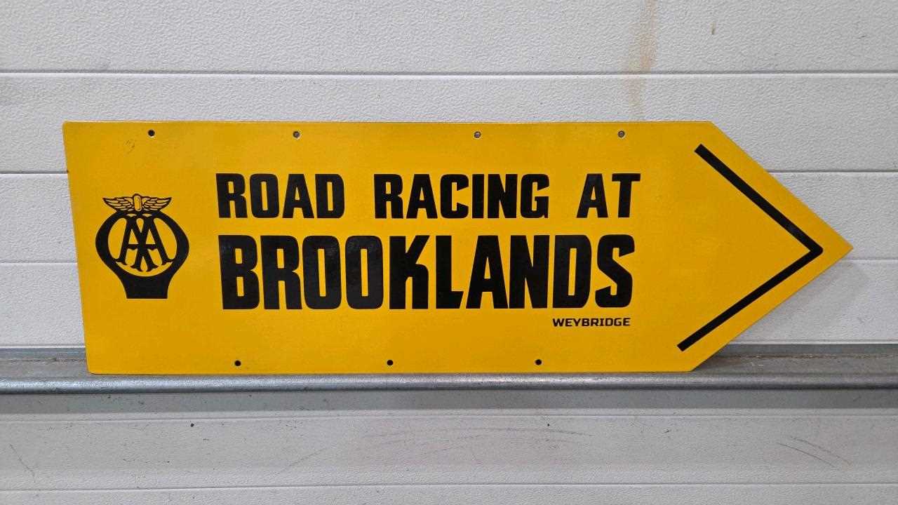 Lot 3 - BROOKLANDS ROAD RACING ENAMEL SIGN 40" X 13"