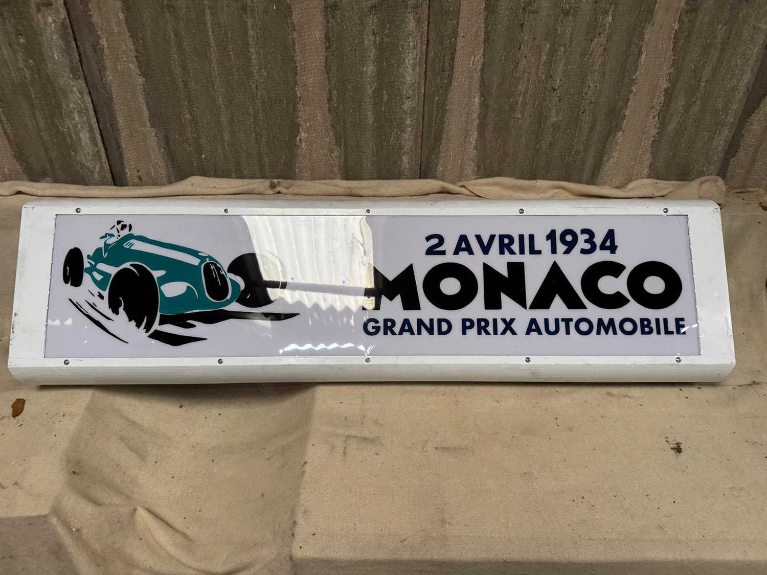 Lot 691 - MONACO GRAND PRIX 1934 LIGHT UP SIGN 50" X