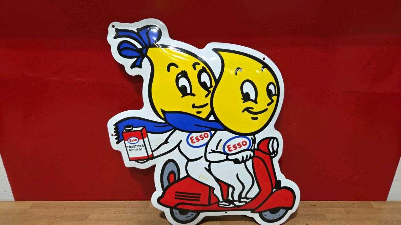 Lot 615 - ESSO MR & MRS DRIP REPRODUCTION ENAMEL SIGN